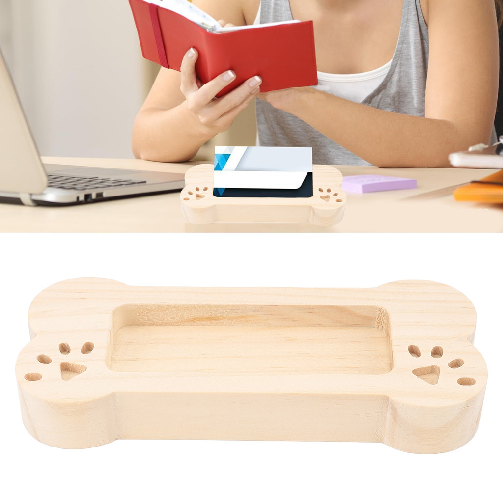 Business Card Holder Display Wooden Bone Shaped Lightweight Business ...
