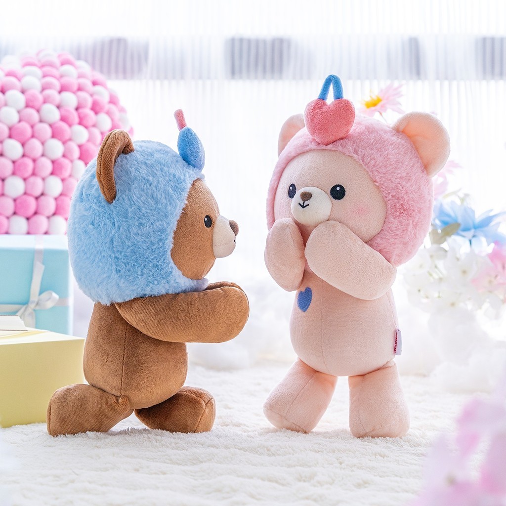 LOVELOCKBEAR Couple Plush Toys Couple Bear Pink Bear Brown Bear Gift ...