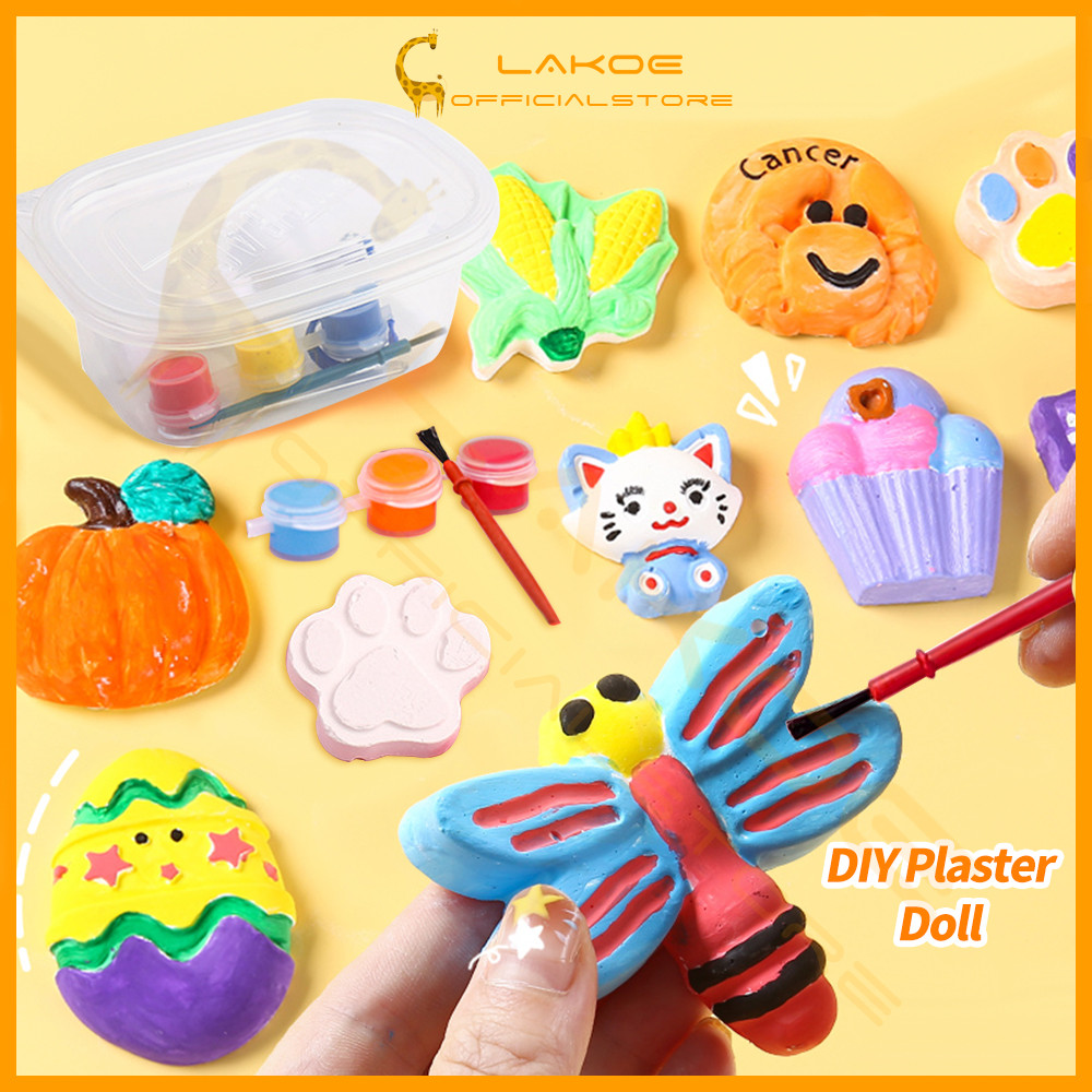 LAKOE Children Handmade Plaster Doll Mainan Budak Art Graffiti Toys ...