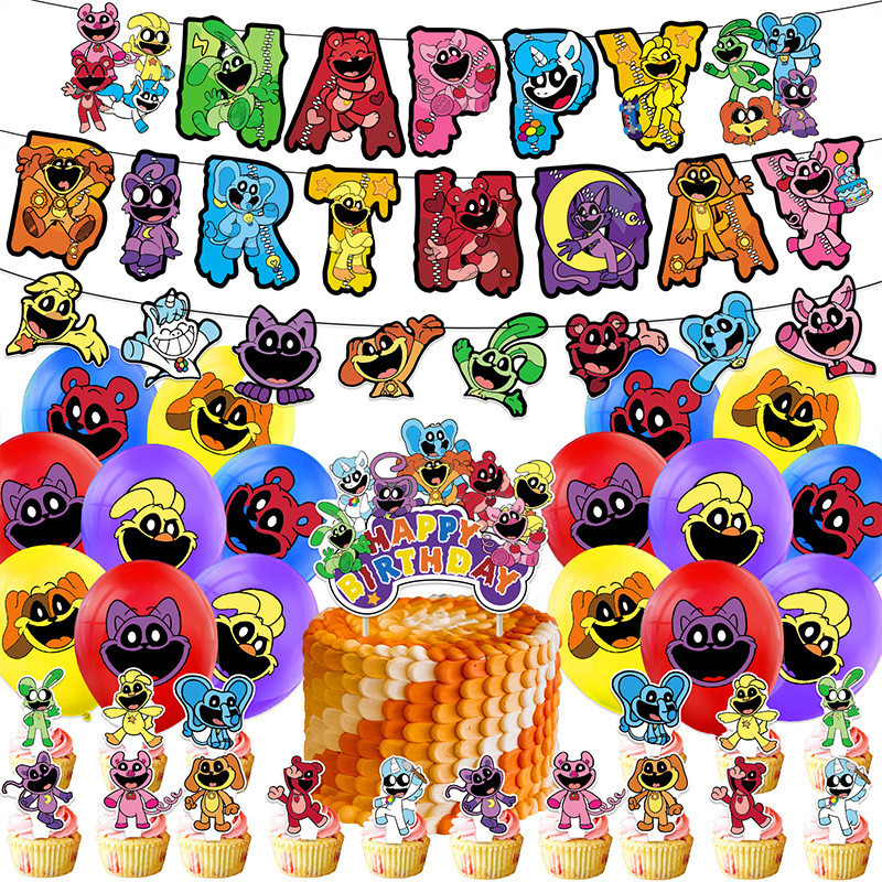 Smiling Critters Themes Family Cartoon Party Scene Layout Supplies Kid ...
