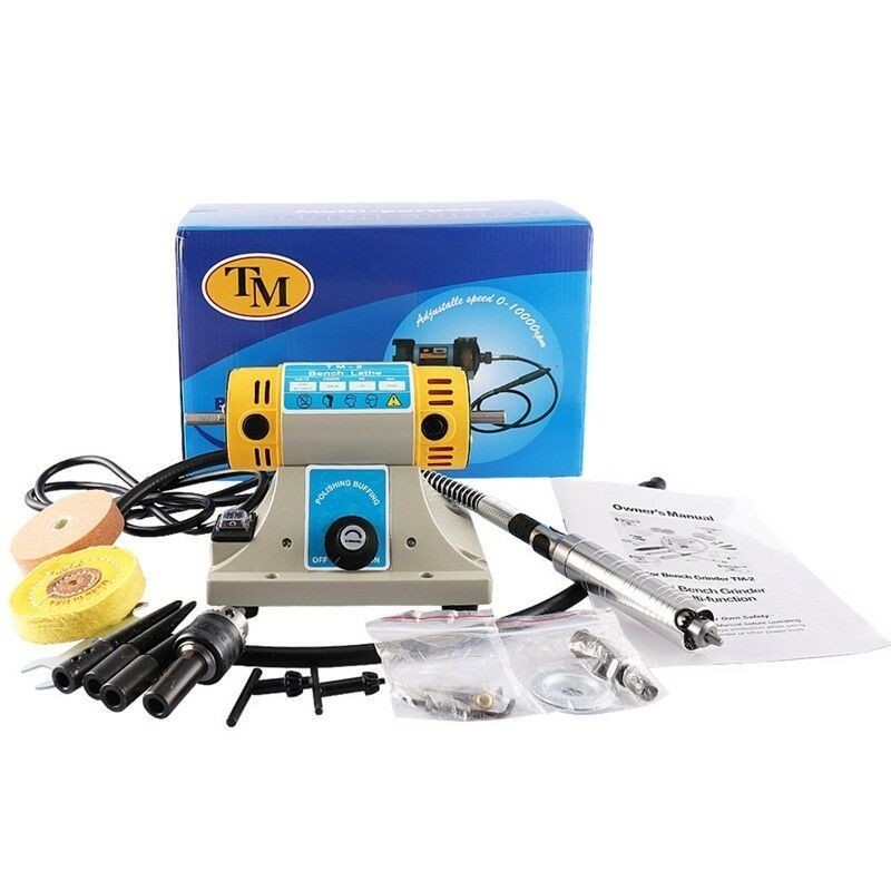 Jewelry Rock Gem Polishing Buffer Machine Bench Lathe Polisher 350W ...