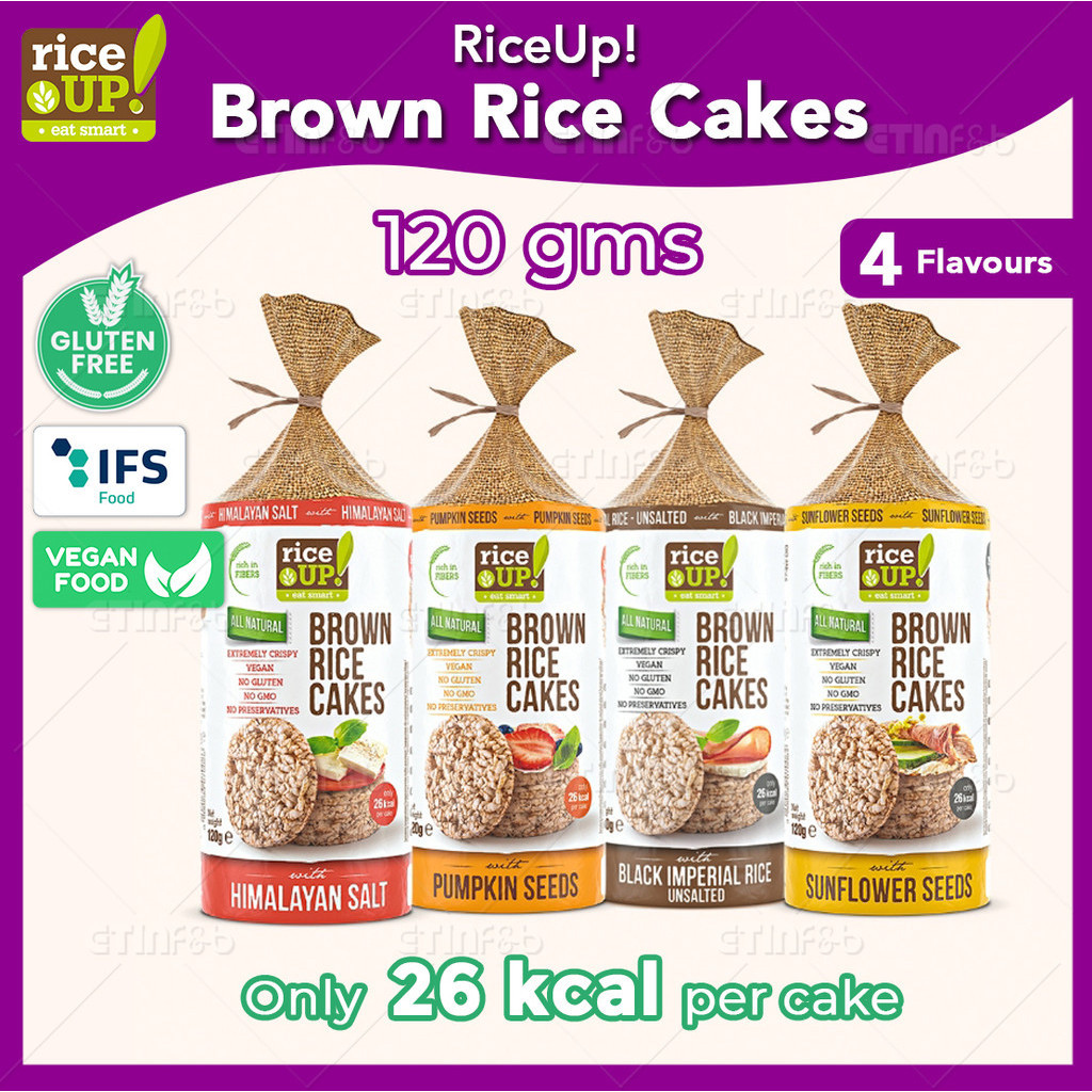RiceUp! Brown Rice Cakes 120g Gluten Free Beras Perang Vegan Snack Meal ...