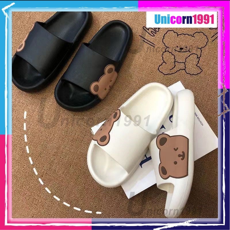 2-1 Murah Sekali Unisex Korean Kpop Cute Cartoon Bear Wanita Selipar ...