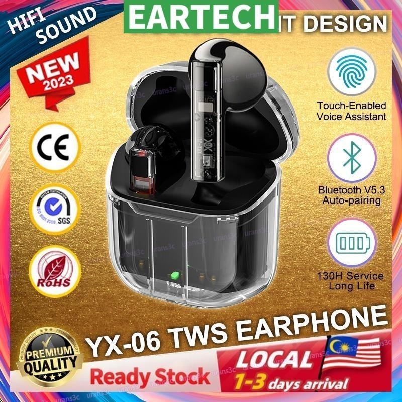 Creative True Wireless Bluetooth 5.3 Transparent YX06 Headset HiFI Earbuds Dual In-Ear Sports ...