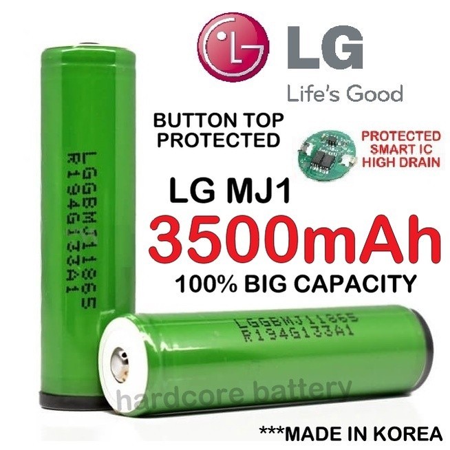 ORIGINAL LG MJ1 3500mAh 10A 18650 button top protected Battery high Capacity Rechargeable 3.7v ...