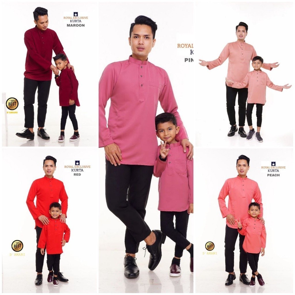 BAJU KURTA SLIM FIT BIDAK KIDS AMIN BAJU RAYA 2024 KURTA MODEN KEMEJA ...