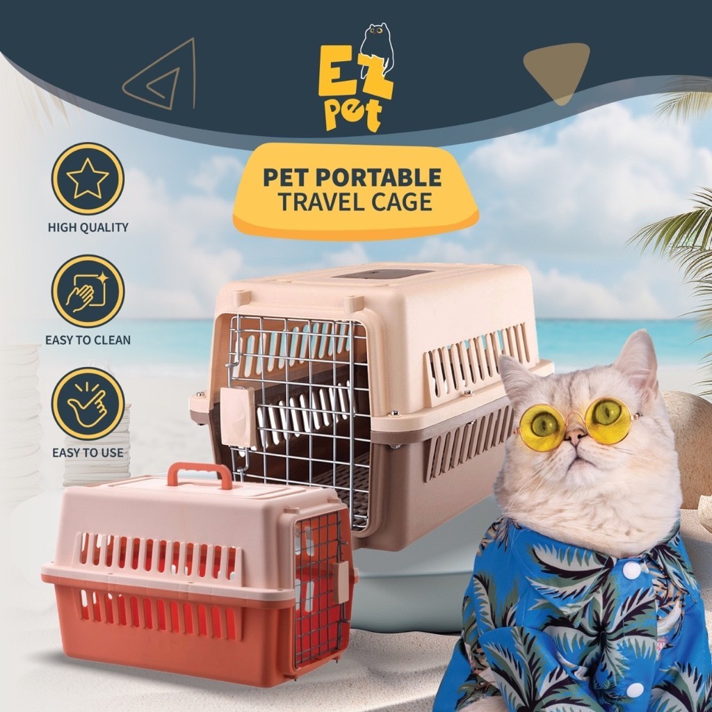 EZPETPet Portable Travel Box Pet Cage Space Box Air Transport Suitcase ...