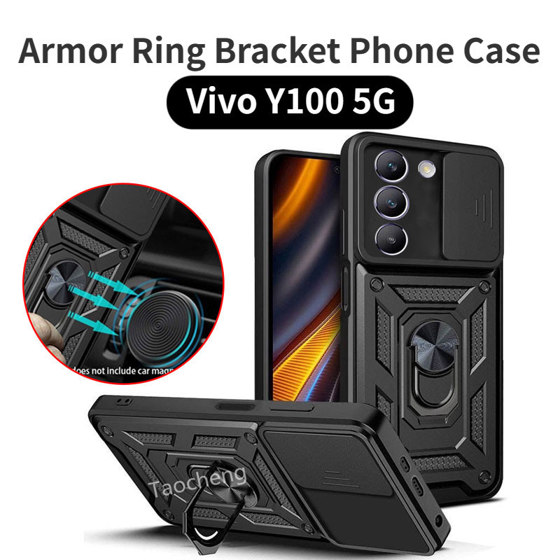 Push Window Phone Case For Vivo Y100 VivoY100 5G 2024 Hard Shockproof ...