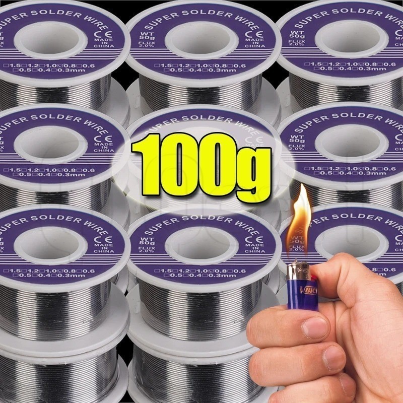 [Hot] 100/50/30/20G Easy Melt Solder Wire - Disposable Lighter Solder ...