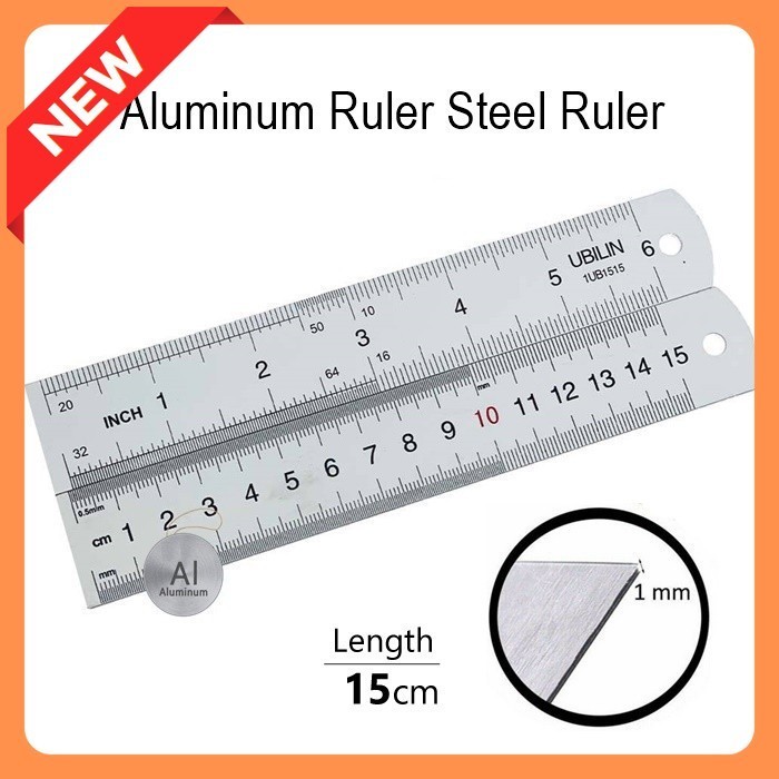 🔥 Aluminum Ruler Steel Ruler 15cm High Precision Measuring Ruler for ...