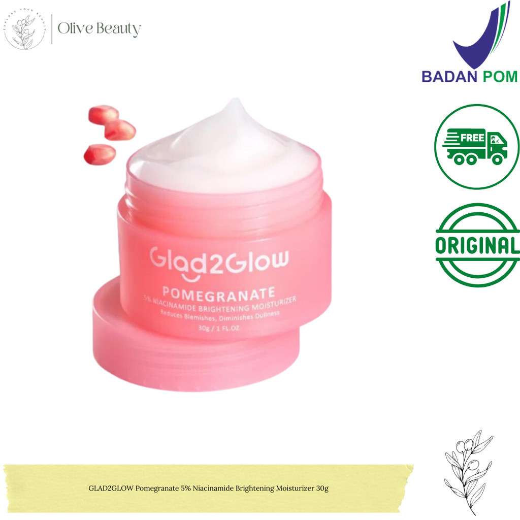 Glad2glow Pomegranate 5 Niacinamide Brightening Moisturizer 30g