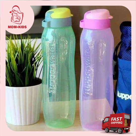Tupperware 1L Slim Eco Bottle Light Purple Pepel Ungu Green Hijau Baru ...