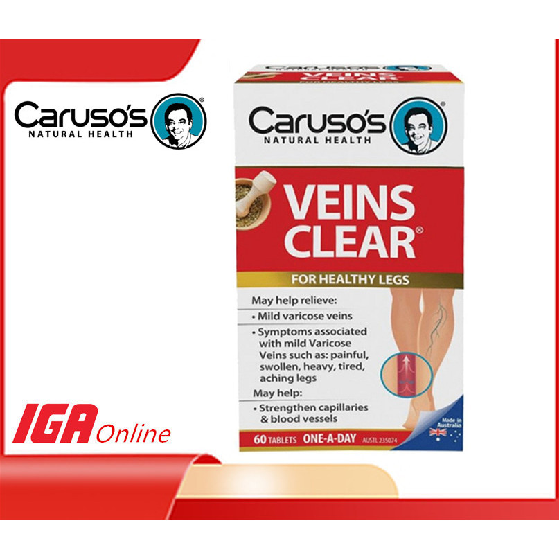 [EXP 07/2027] Caruso's Natural Health Veins Clear ( 60 Tablets ) ( Made ...