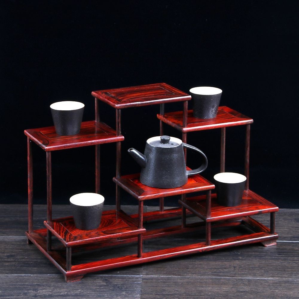 Redwood Rak Curio Kecil Kayu Pejal Mortise dan Tenon Struktur Teko ...