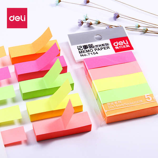 Deli Fluorescent Color Long Sticky Notes Sticky Notes Sticky Notes ...