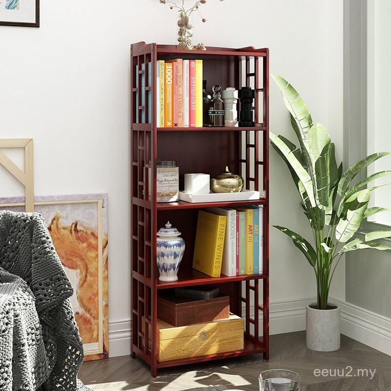 7t Bamboo Bookshelf Shelf Antique Chinese Bookcase Simple Solid Wood ...