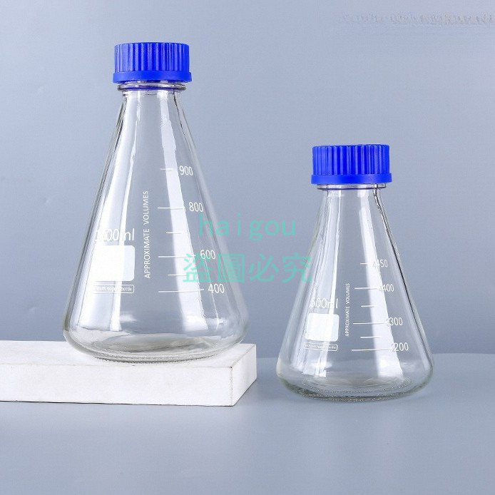 Screw Erlenmeyer Flask Glass Erlenmeyer Flask Blue Cap 500/1,000ml ...