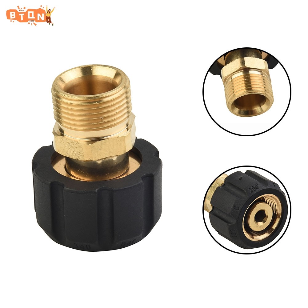 [BTQN] M22 Male/14mm to M22 Female/15mm Pressure Washer Hose Coupling ...