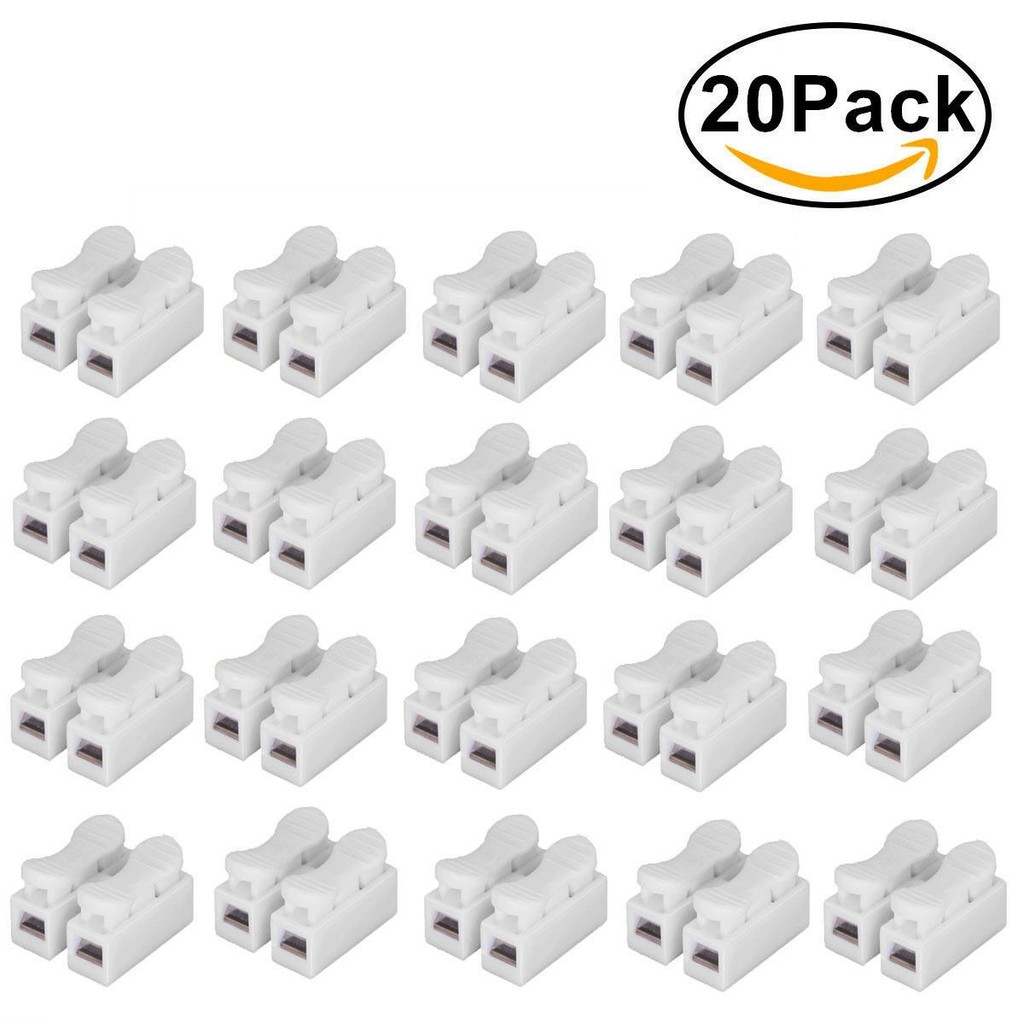 [DELA] 20Pcs CH2 Spring Quick Wire Connector Cable Clamp Terminal Block ...
