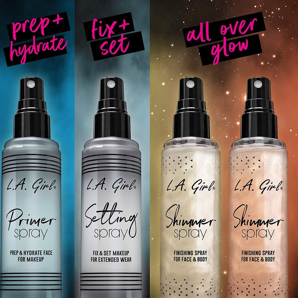 [Authentic] LA GIRL Primer Spray Setting Spray Shimmer Spray 80ml ...