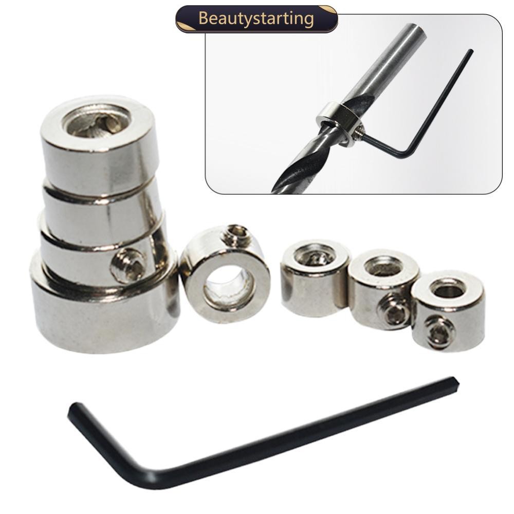 BEAUTYSTARTING 8Pcs Woodworking Drill Depth Stop Bit Collar Set ...