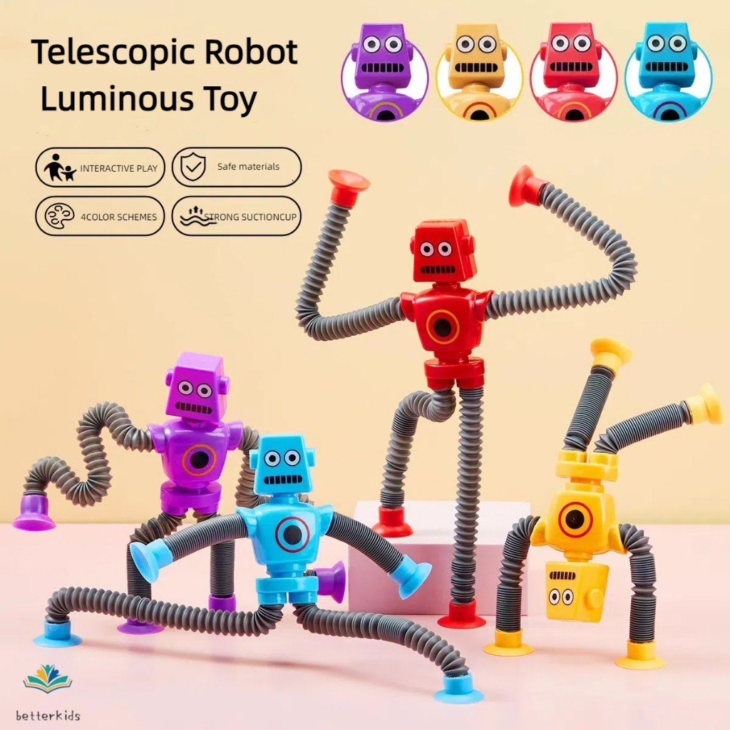 Suction Cup Robot Toys Kids Toys Stress Relief Robot Telescopic Toys ...