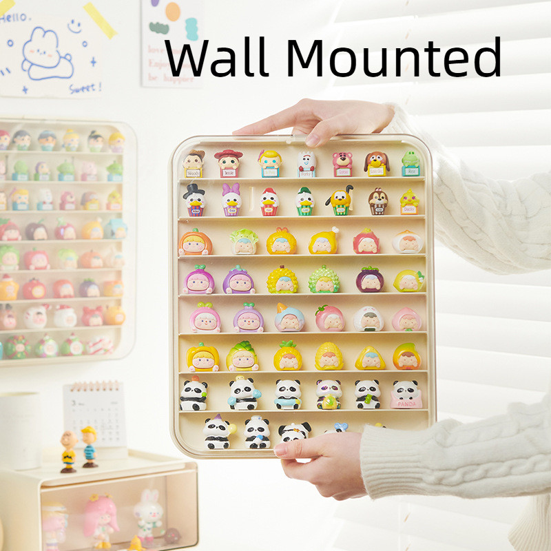 Cute Particle Arcylic Display Storage Box Wall Mounted Figurine Blind ...