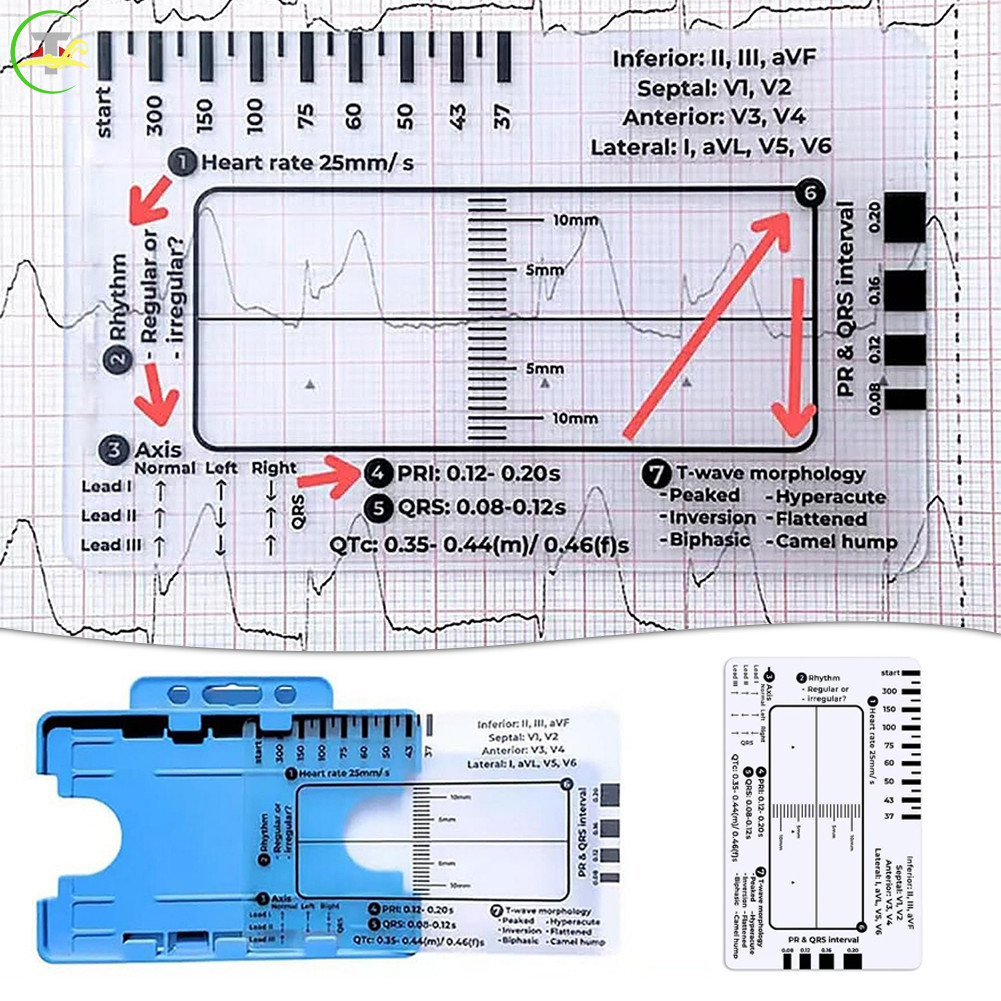 Electrocardiogram 7 Step Ruler For EKG Interpretation Convenient ...