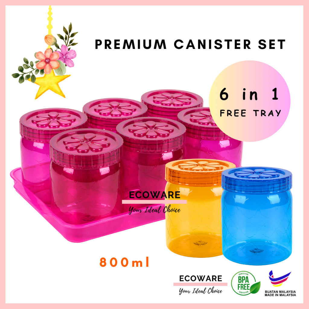 Mamashop 6pcs Set Bekas Kuih Raya Set / Cookies Container Set / Bekas ...