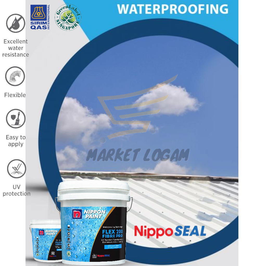 Nippon Waterproofing Technology NippoSEAL Flex 200 Fibre Pro l Roof Waterproofing l Bumbung ...