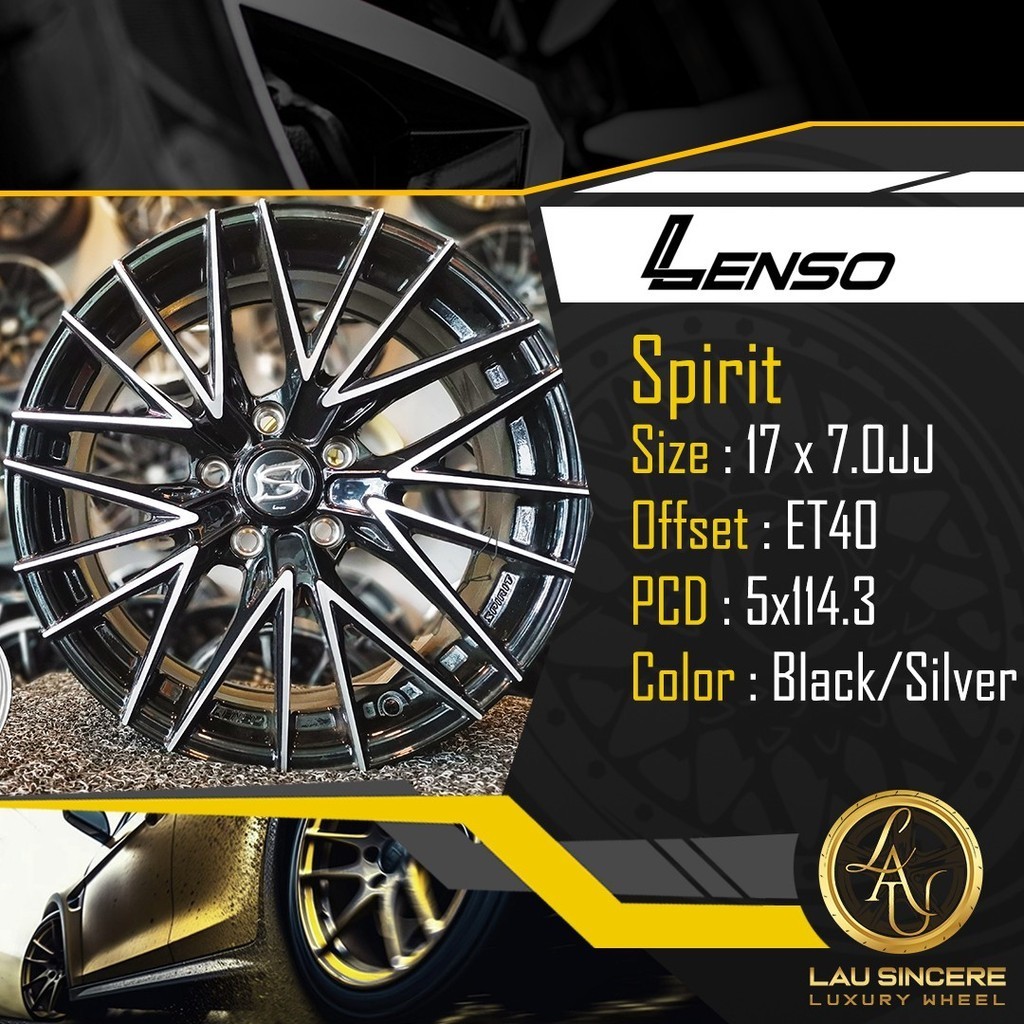 Lenso Spirit 17 x 7.0JJ 5x114.3 Black/ Silver | Shopee Malaysia