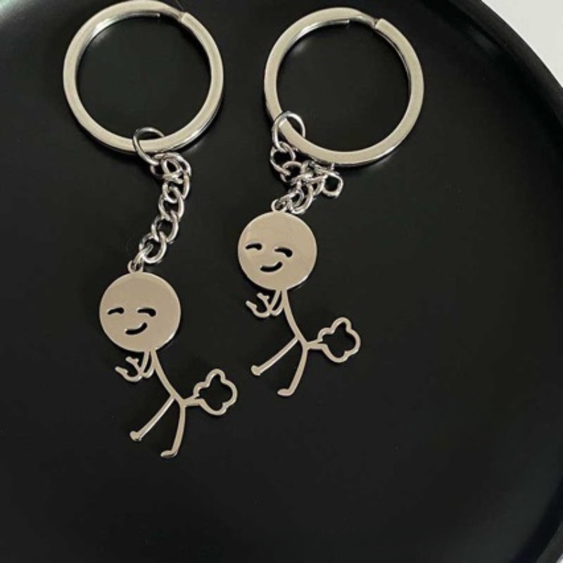 Funny Fart Matchstick Men Couple Key Chains for Women Men Student ...