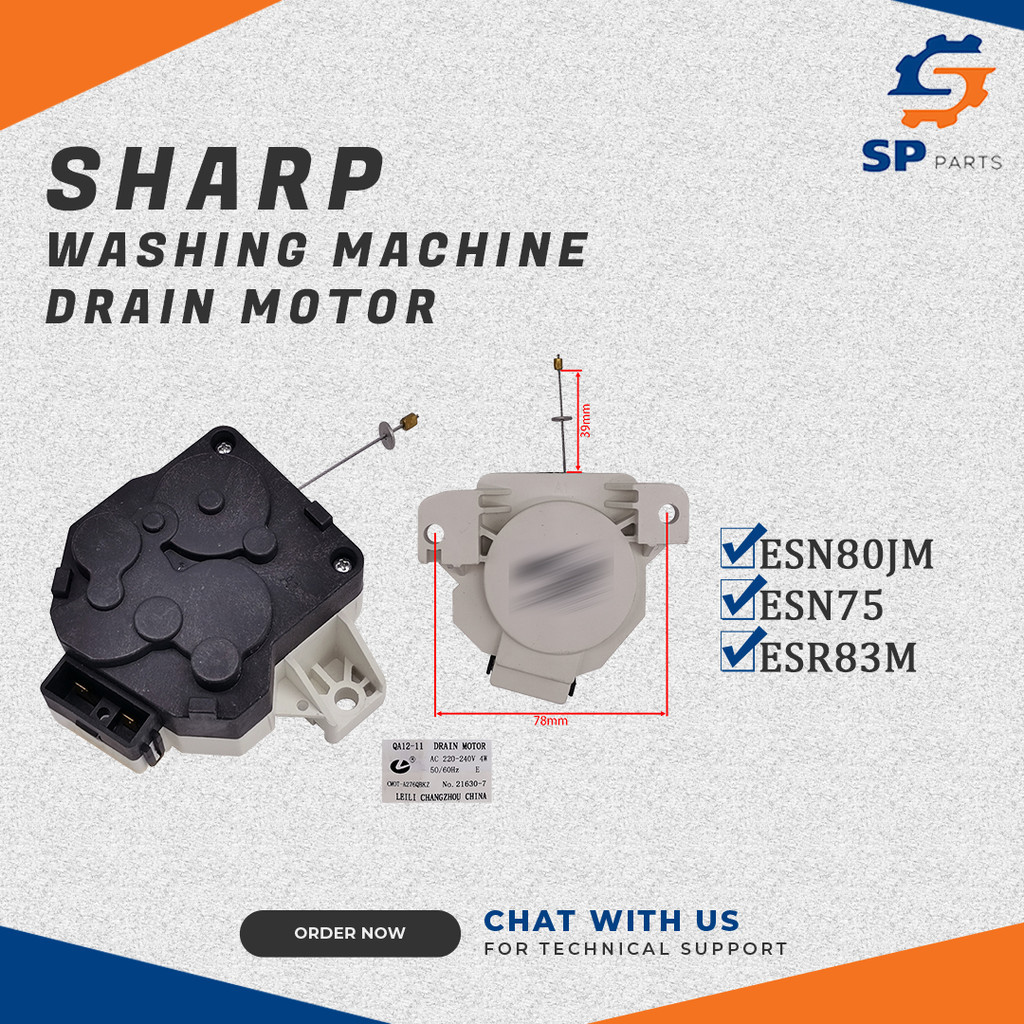 ( ORIGINAL ) SHARP WASHING MACHINE DRAIN MOTOR ES-N80JM/ES-N75/ES-R83M ...