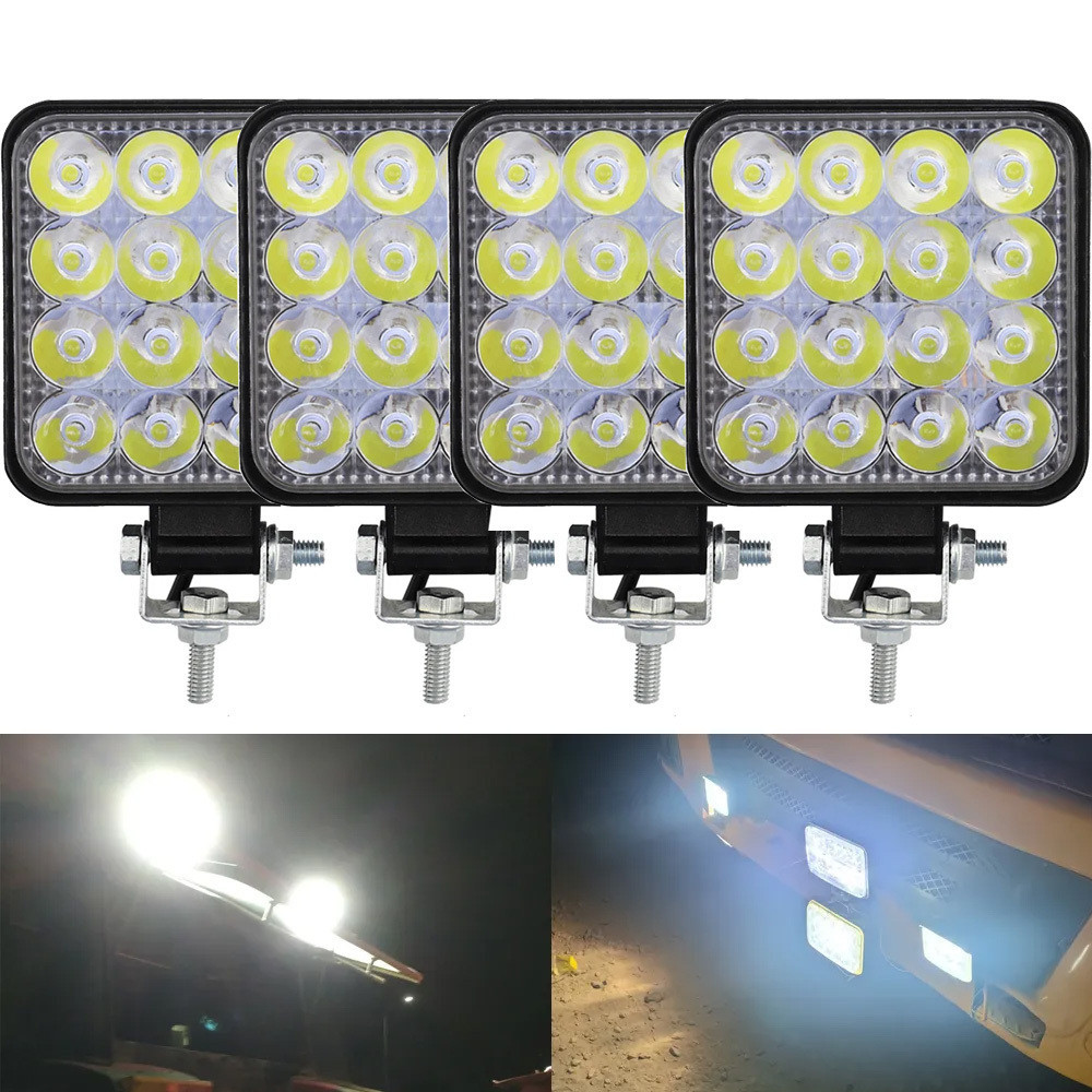 48W LED Work Light 12V 24V Off Road Flood Spot Lamp for Off-road SUV ...