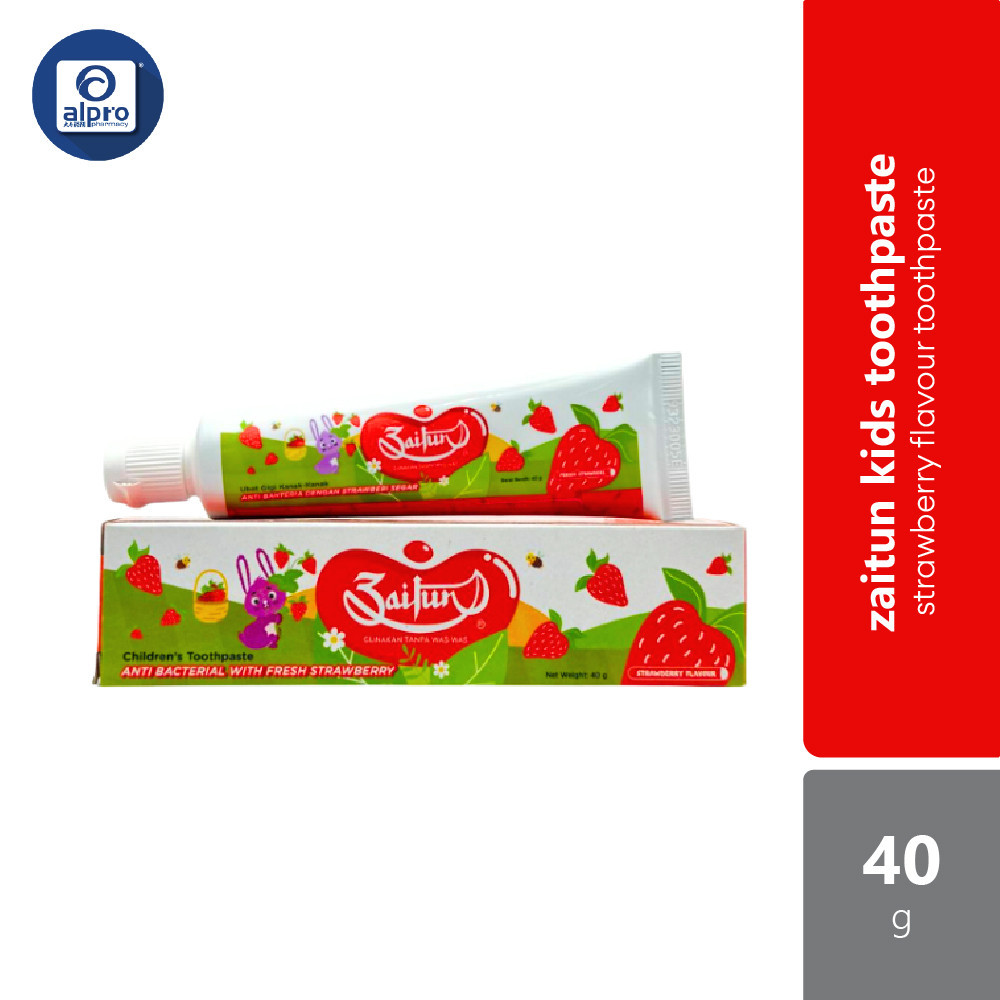 Zaitun Strawberry Kids Toothpaste 40g | Safe to Be Swallow for Kids ...