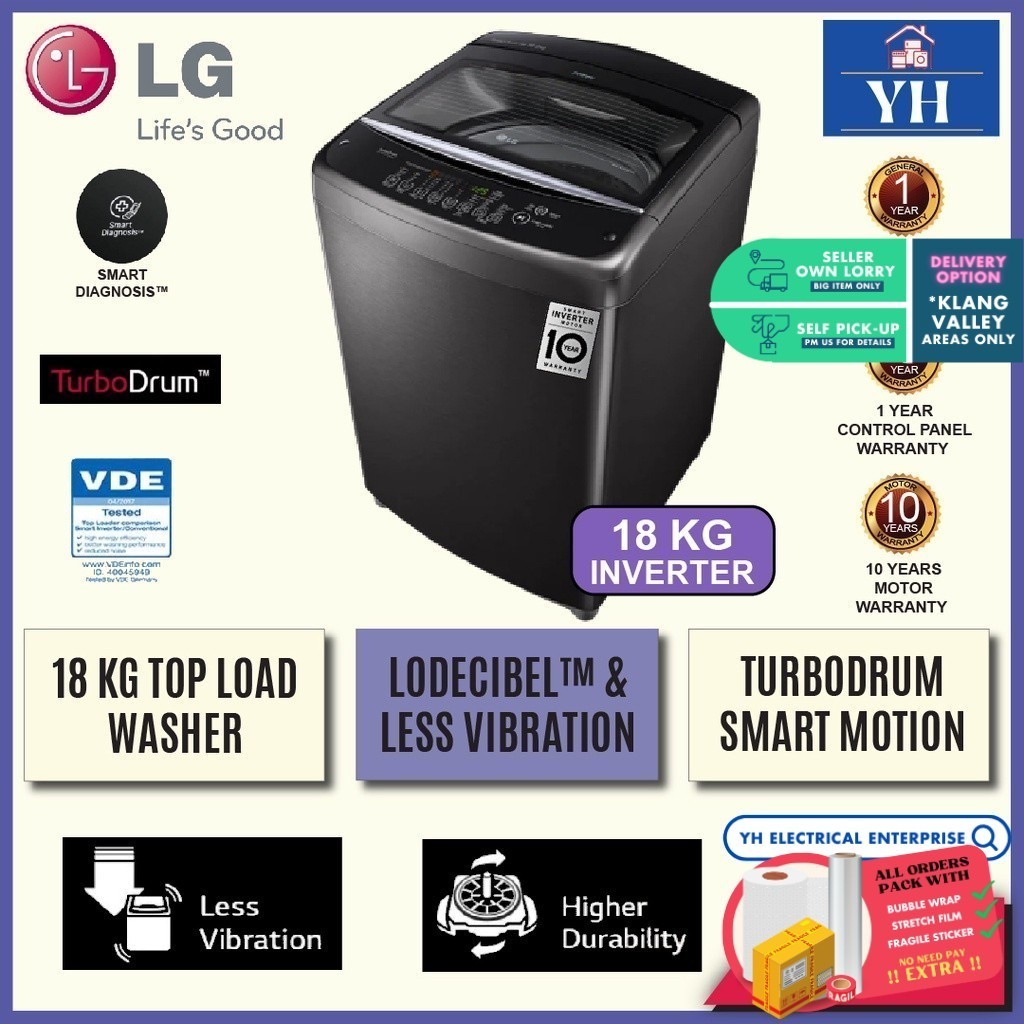 LG T2518VSAJ 18KG Top Load Washer with Smart Inverter Washing Machine | Shopee Malaysia