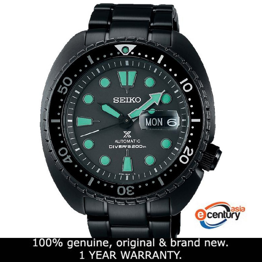 Seiko SRPK43K1 Men's Automatic Prospex Turtle The Black Series “Night ...