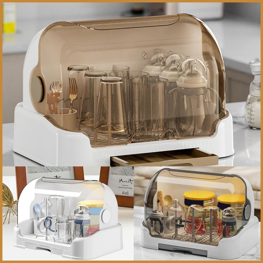 Portable Baby Milk Bottle Storage Box Space Saving Dustproof Bottle ...