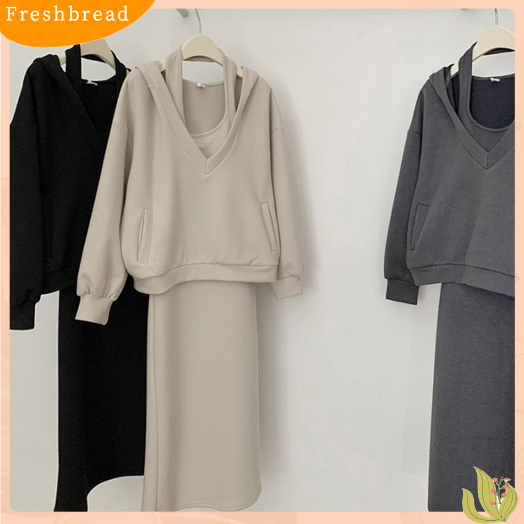 FRA Halter Neck Dress Set Women Spring Suit 2-piece Women's Hoodie ...