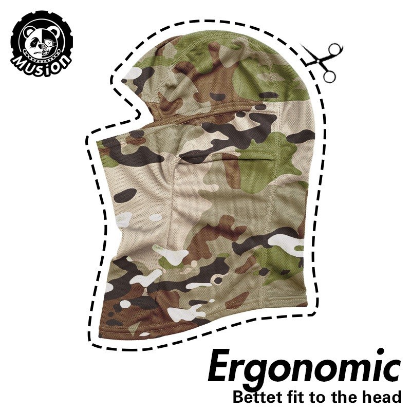 -Pz- Camo Tactical Balaclava Airsoft Full Face Mask Quick Dry Paintball ...