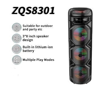 🔥Ready Stock🔥 ZQS 8301 SPEAKER KARAOKE/ BLUETOOTH USB /AUX Portable LED ...