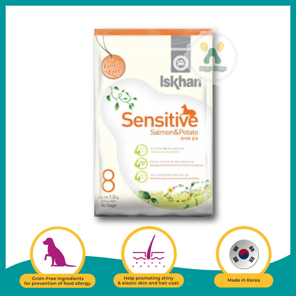 ISKHAN KOREA Sensitive Salmon And Potato Dog Food 1.2KG | Shopee Malaysia