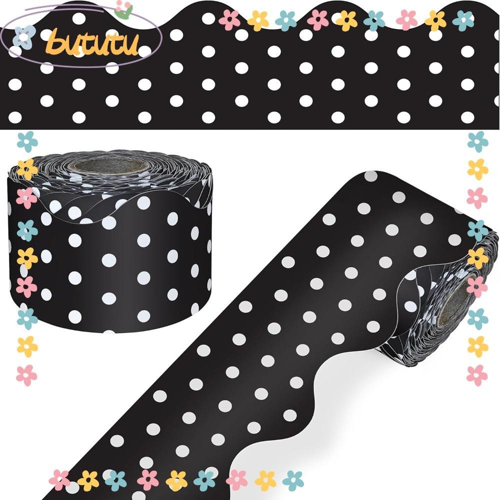 BUTUTU Bulletin Board Borders 65 Feet Black Scalloped Border Desks ...