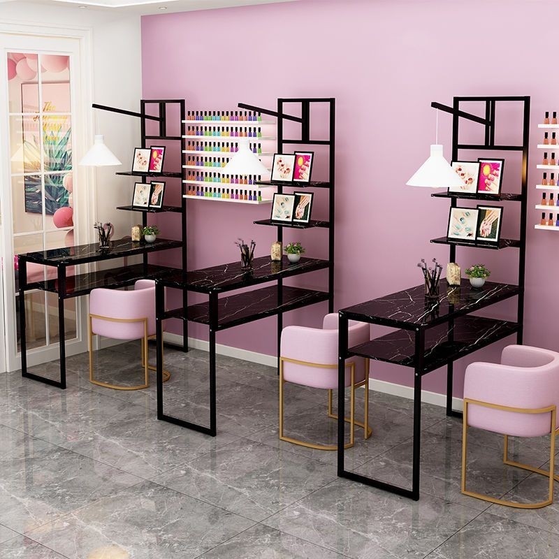 Modern Light Luxury Light Luxury Manicure Table With Light Imitation ...