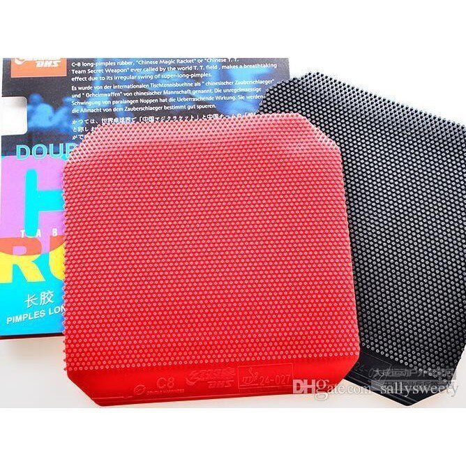 (Ready stock)DHS C8 Pimples Long Table Tennis Racket Bat Rubber Sheet ...