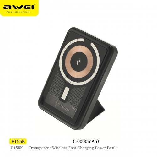 Awei P155K 10000mAh Magnectic Wireless PowerBank with Stand LED Display ...
