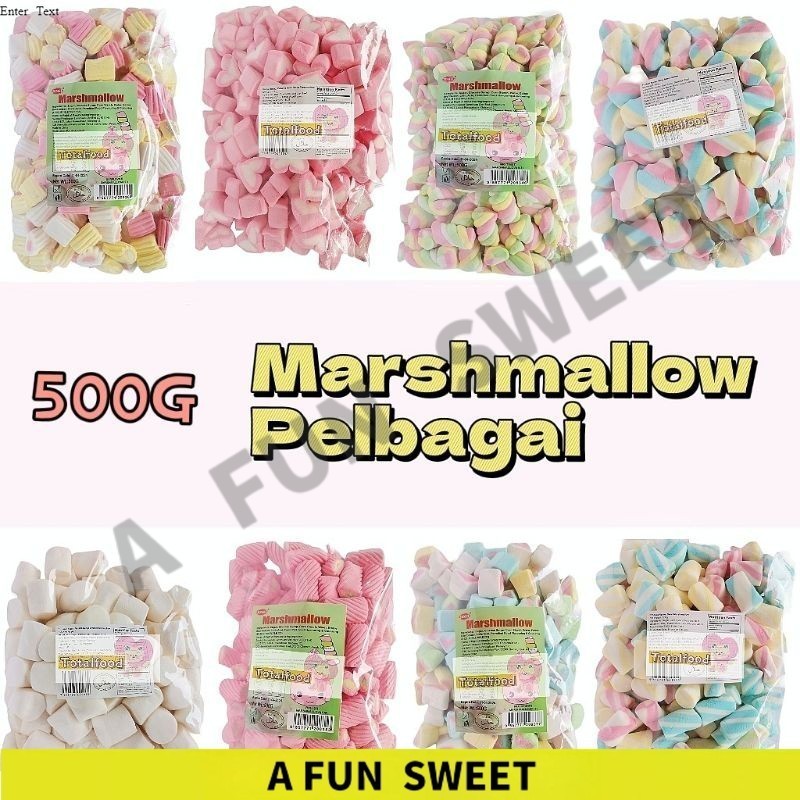 【500g】Marshmallow Pelbagai Jenis Colourful Putih Marshmallow Halal ...