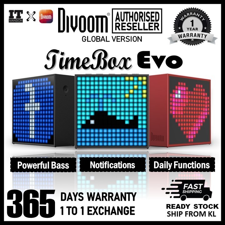Divoom Timebox Evo RGB Display Pixel Art Portable Bluetooth Speaker With 256 Programmable LED ...