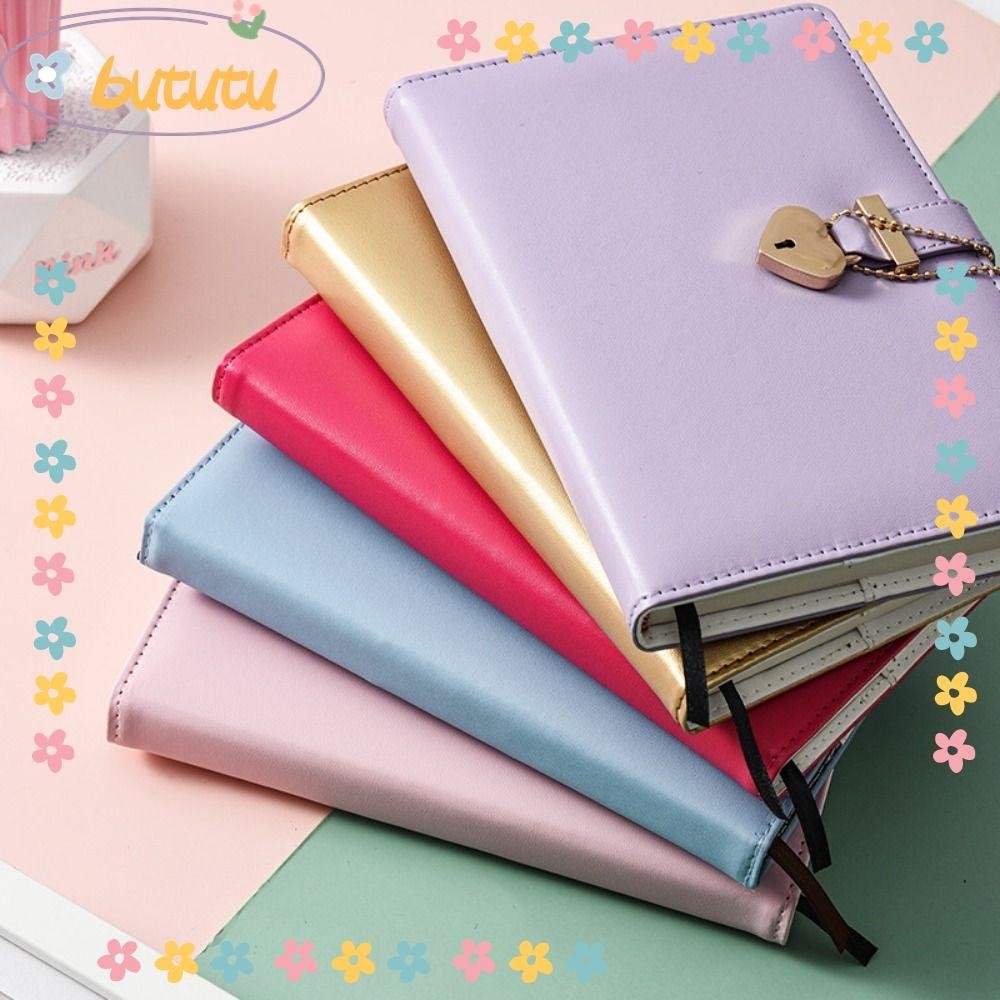 BUTUTU Notebook, Journal PU Leather Password Book, Portable Cute Heart ...