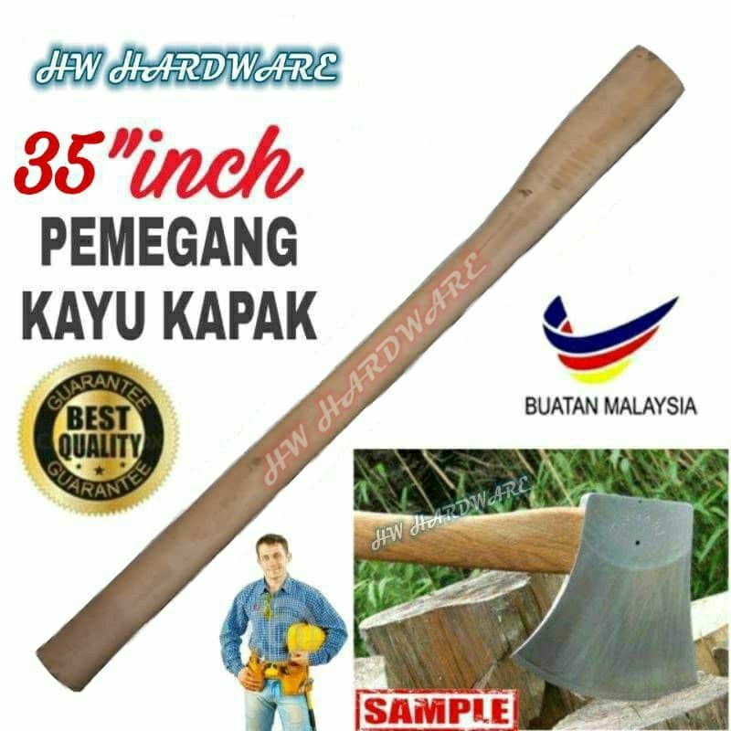 ⭐35” inch PEMEGANG KAYU KAPAK PANJANG KAYU KERAS HIGH QUALITY BUATAN ...